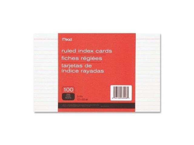 Mead 63008 Printable Index Card, 5" x 8" - 90 lb Basis Weight - 100 ...