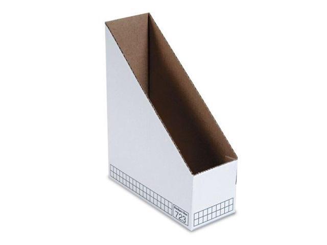 Corrugated Cardboard Magazine File, 4 X 9 1/4 X 11 3/4, White, 12/Cart ...