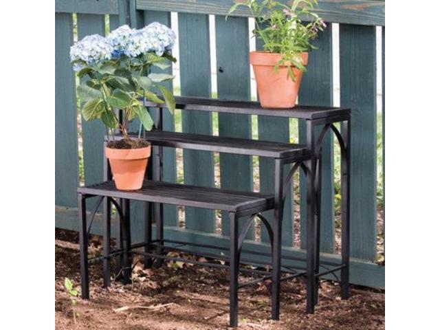 Plastec Products 3pc Nesting Plant Stand Blk - Newegg.com