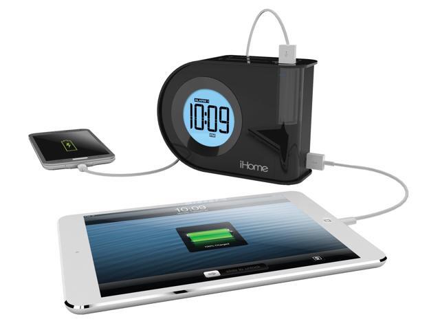 iHome iH402B Dual-Charging Dual Alarm Clock with USB & Removable Power ...