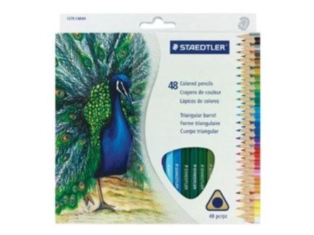 Staedtler 1270C48A6 Triangular Colored Pencil Set, H/#3, 2.9Mm, 48 ...
