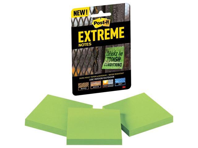 Post-it XTRM333TRYGN Extreme Notes, 3 in. x 3 in., Green, 3 Pads/Pack ...