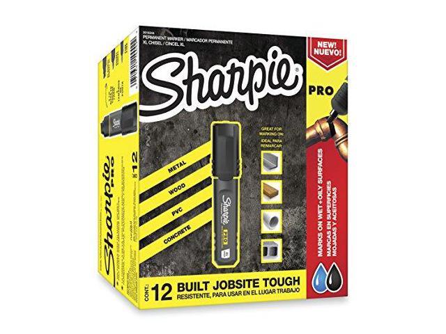 Sharpie PRO Permanent Markers Chisel Tip Black 12/Pack (2018326A ...