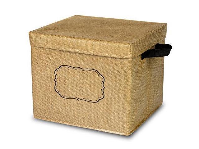 Teacher Created Resources Storage Box w/Erasable Label Burlap 12"x13 ...