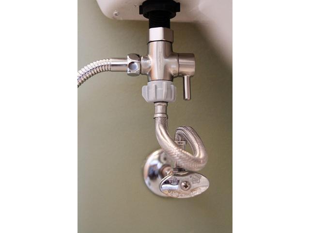 Brass T-Valve Adapter for Handheld Bidet 3 Way Shut Off Brushed Nickel ...