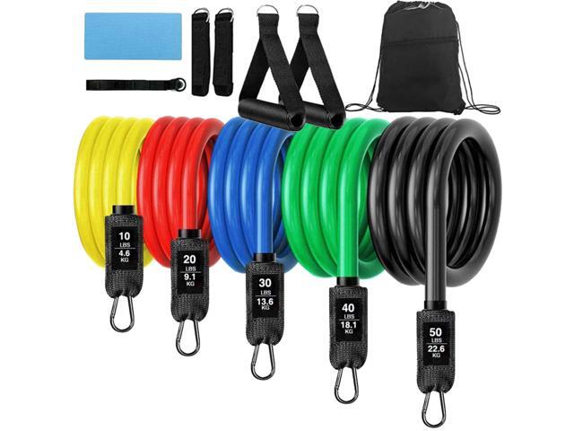 11 PCS Resistance Yoga Abs Exercise Fitness Tube Gym Home Workout Band ...