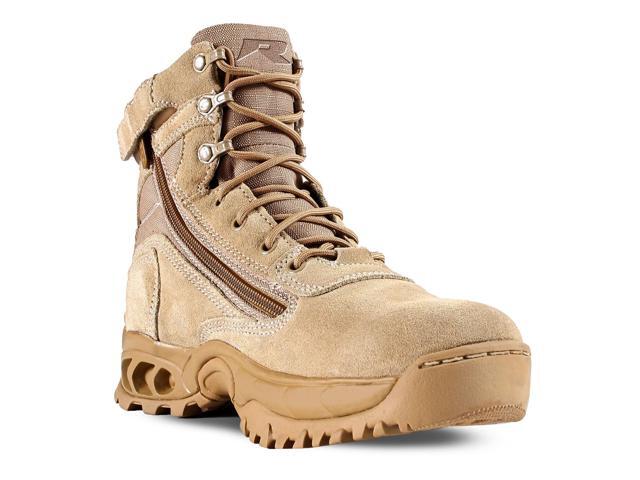 Ridge Men 6" Suede Leather Zipper Non-Slip Tactical Military Work Sand ...