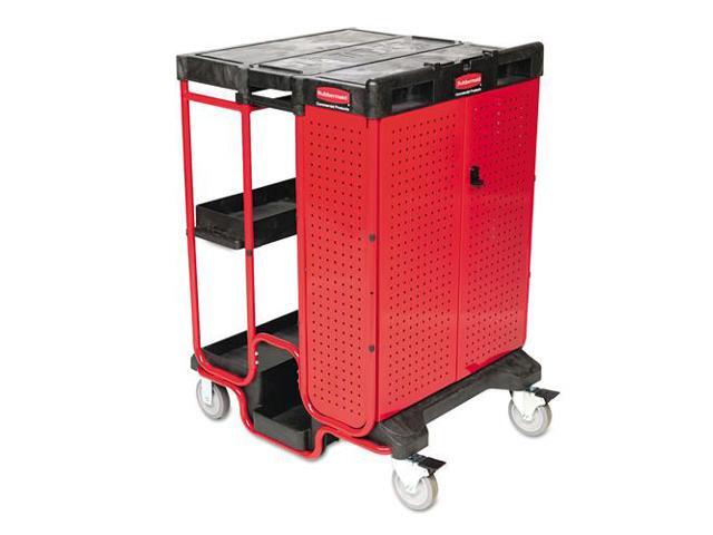 Rubbermaid RCP 9T58 BLA Ladder Cart with Cabinet - Newegg.com