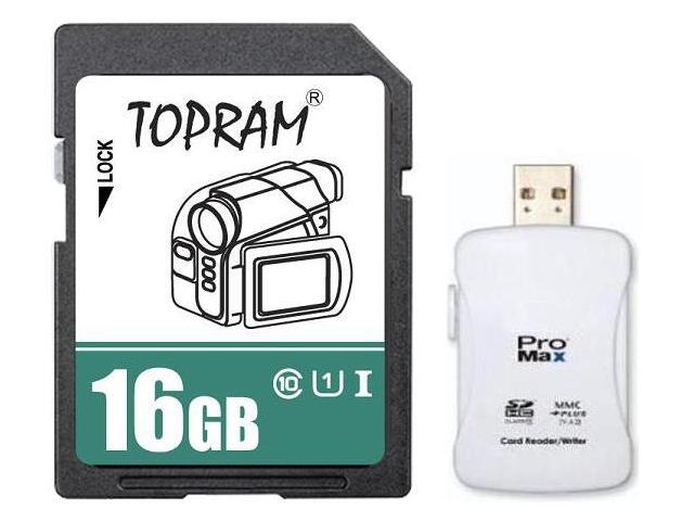 TOPRAM 16GB SD 16G SDHC Card Class 10 Ultra High Speed UHS-I for Camera ...