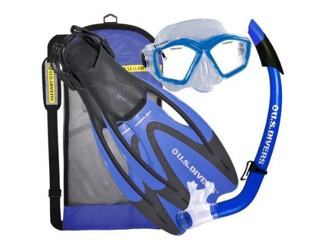 U.S. Divers Adult Mask, Snorkel and Fins Gear Bag in Electric Blue ...