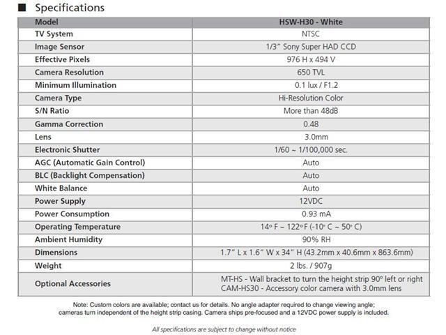 Computar Ganz High Quality CCTV Height Strip Camera HSW-H30 - Newegg.com