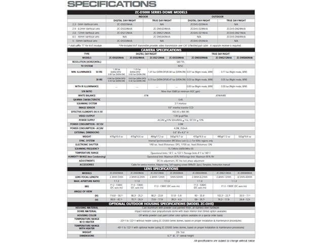 Computar Ganz High Quality CCTV Dome Camera ZC-OH5 Outdoor Impact Resistant Housing for 5000 ...