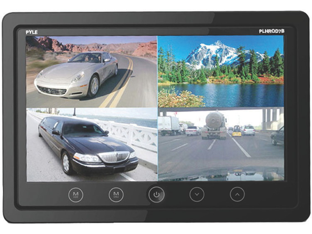 NEW PYLE PLHRQD7B 7" WIDESCREEN TFT LCD QUAD VIEW MONITOR WITH REMOTE ...