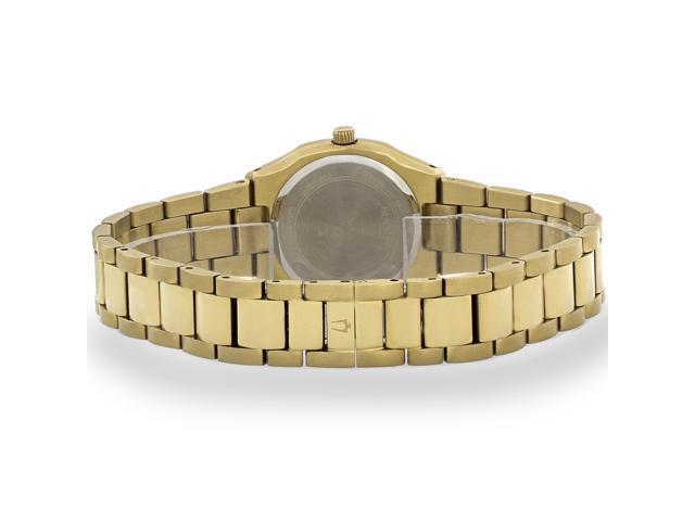 Bulova 97P109 Women's Diamond Gallery MOP Dial Gold Plated Steel ...