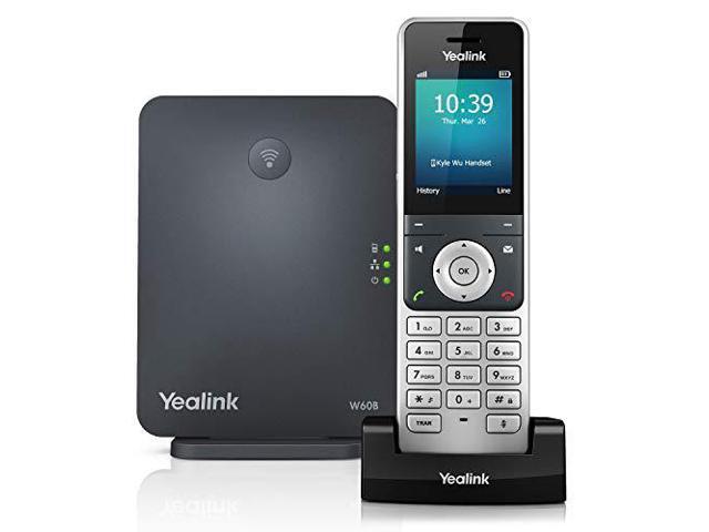 Yealink W60P Cordless DECT IP Phone and Base Station, 2.4-Inch Color ...