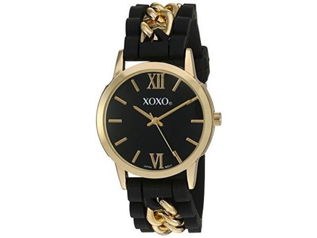 xoxo women's quartz metal and rubber watch, color:black model: xo8101 ...