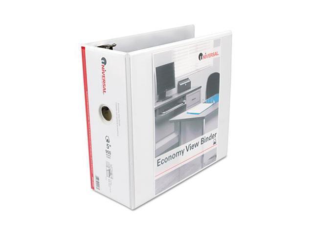 Economy D-Ring Vinyl View Binder, 5" Capacity, White - Newegg.com