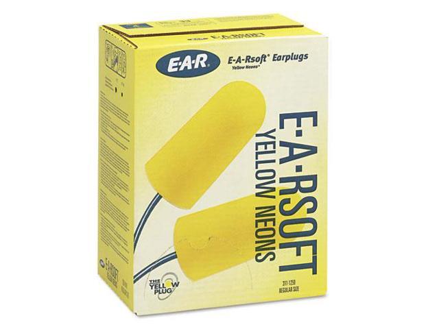 3M E·A·Rsoft Yellow Neon Soft Foam Earplugs Corded Regular Size 200 ...