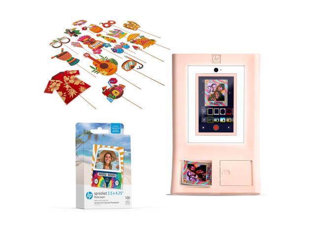 HP Sprocket Photo Booth Machine Instant Color Photo Printer (Pink ...