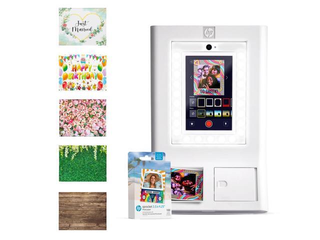 HP Sprocket Photo Booth Machine Instant Color Photo Printer (White ...