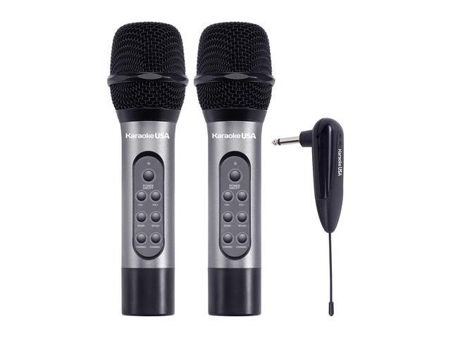 Karaoke USA WM906 900MHz Professional Rechargeable Dual UHF Wireless Microphones - Newegg.com