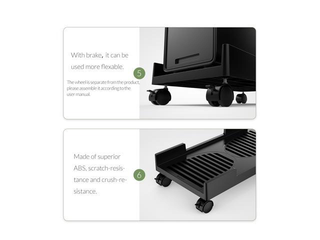 ORICO Computer Tower Stand, Mobile CPU Holder with 4 Caster Wheels Fits for Most Computer Tower ...