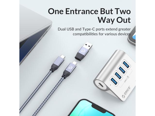 ORICO Aluminum 7 Port USB 3.2 HUB Type USB C Splitter With 5V3A Type C ...