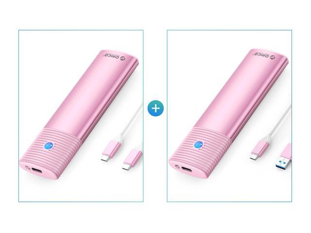 ORICO M.2 NVMe SSD Enclosure + M.2 SATA NGFF SSD Enclosure - Pink ...
