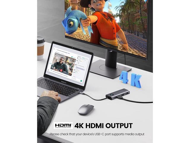 ORICO USB C Docking Station, 8-in-1 Laptop USB C Dock with 4K HDMI-Compatible, VGA, Gigabit ...