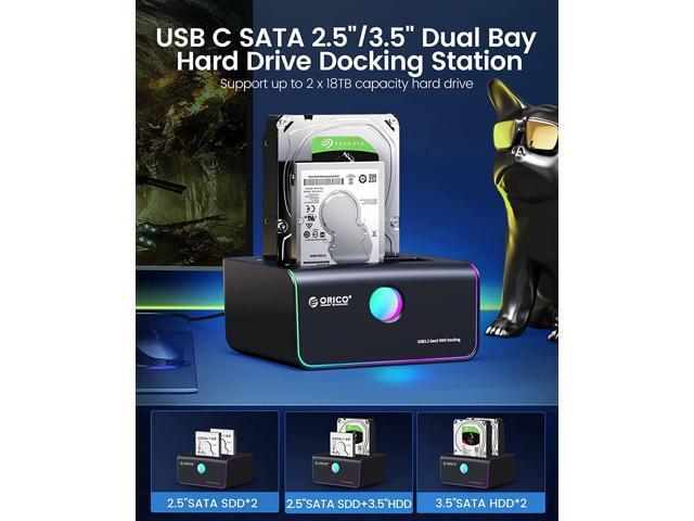 ORICO RGB Light 2-bay Type-C 10Gbps Hard Disk Docking Station for Game ...