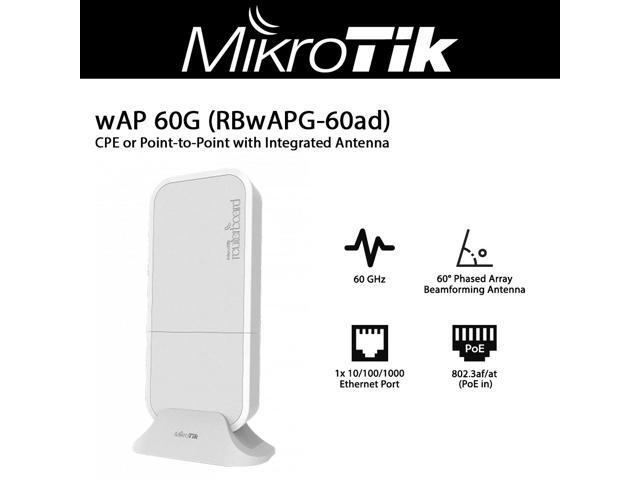 Mikrotik wAP 60G RBwAPG-60ad 60 GHz CPE with Phase Array 60 Degree Beamforming Integrated ...