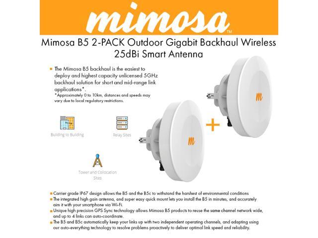 Mimosa B5 (2 Units) Outdoor Gigabit Backhaul Wireless 802.11ac 4x4:4 ...