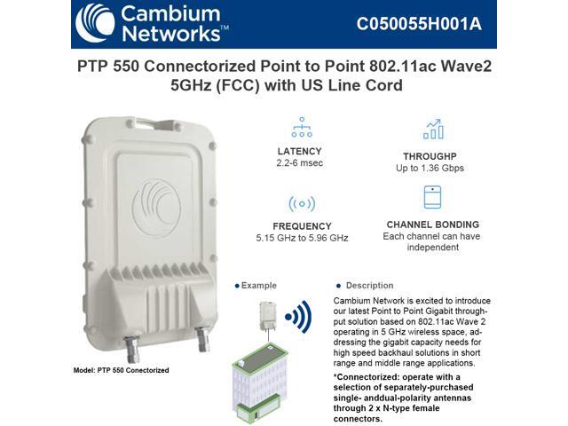 Cambium Networks - C050055H001A - PTP550 5GHz Connectorized End with AC ...