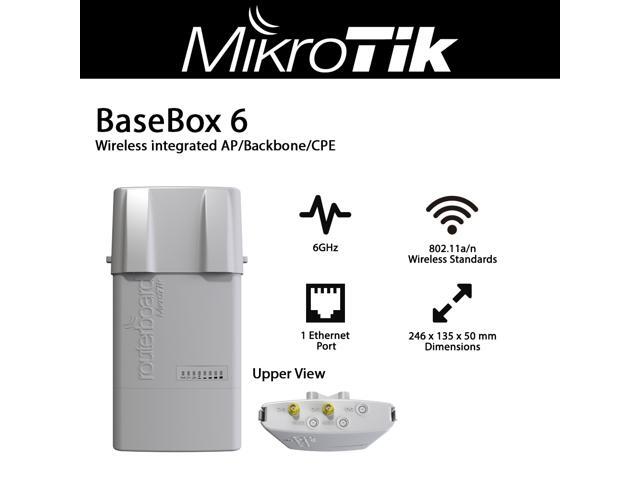 Mikrotik BaseBox 6 6GHz integrated AP/Backbone/CPE w/ two SMA ...