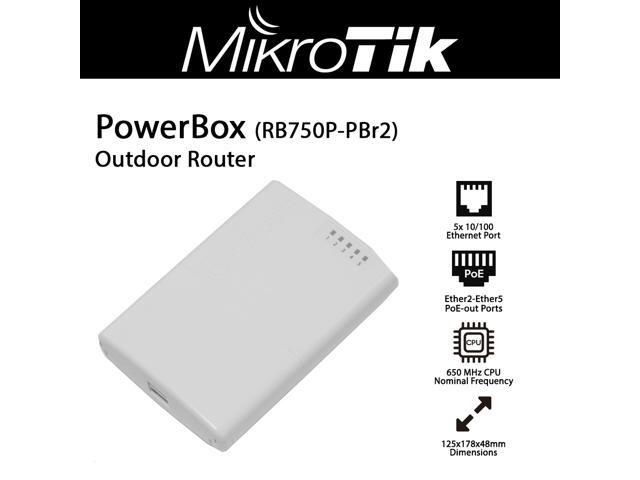 Mikrotik PowerBox RB750P-PBr2 5 Port Outdoor Router with PoE Output on 4 Ports - Newegg.com