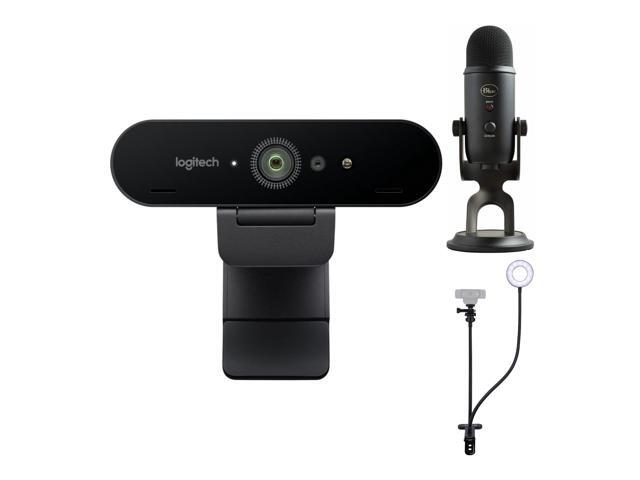 Logitech 4K Pro Webcam, Blue Microphones Yeti Blackout, Ring Light ...