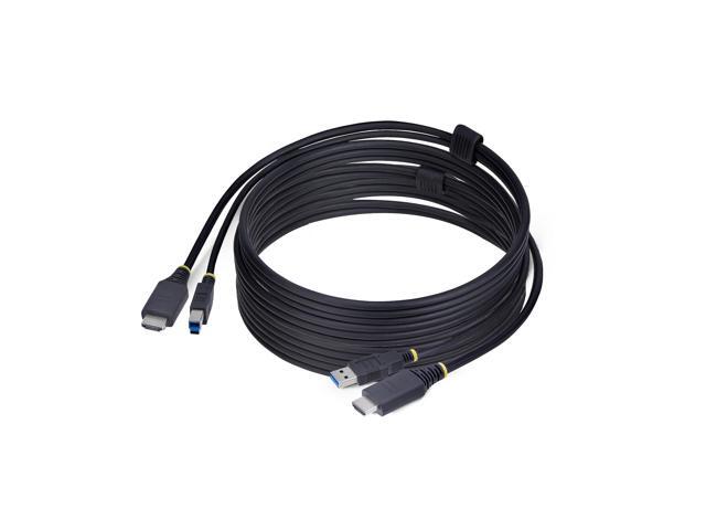 StarTech 10ft (3m) HDMI and USB 5Gbps KVM Cable, 4K 60Hz, HDMI 2.0 and ...