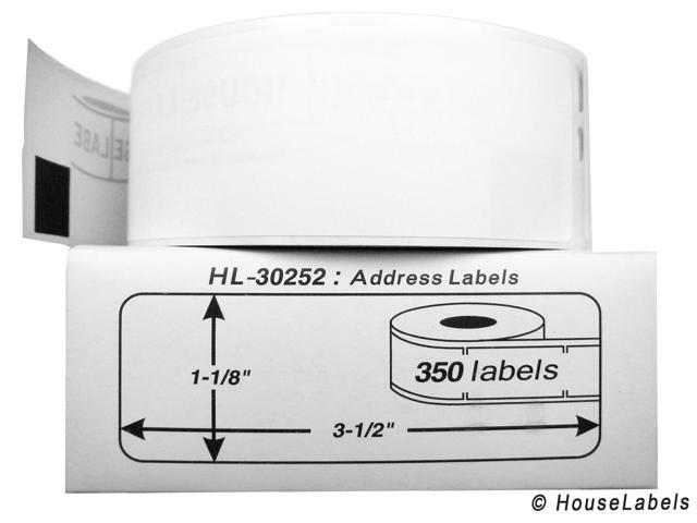 DYMO-Compatible 30252 Address Labels (1-1/8" x 3-1/2") -- BPA Free ...