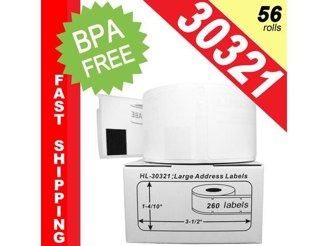 DYMO-Compatible 30321 Large Address Labels (1.4" x 3.5") -- BPA Free ...