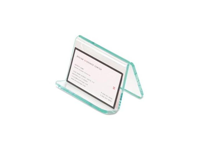 Lorell Business Card Holder 3-1/4"x3"x2-5/8" Clear/Green 80657 - Newegg.com