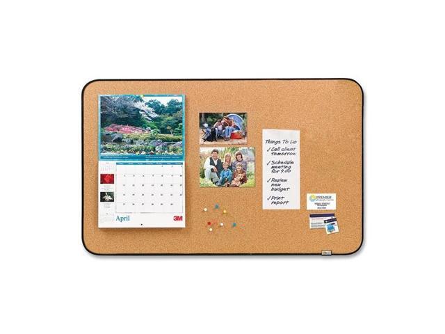3M 558BB Sticky Cork Self-Stick Bulletin Board 36 x 22 Natural Black ...