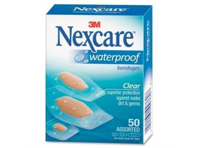 3m Nexcare Waterproof, Clear Bandages, Assorted Sizes, 50/Box 43250 ...