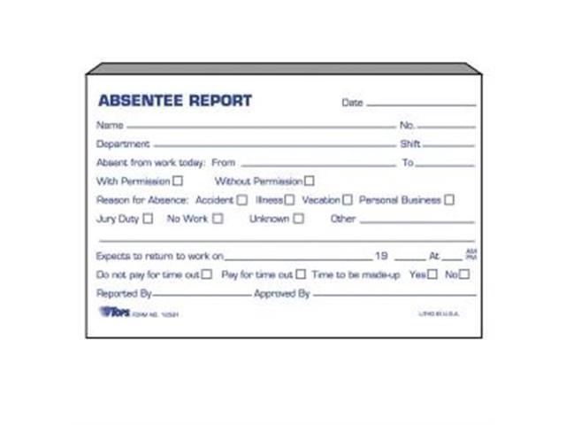Tops Absentee Report Form - Newegg.com