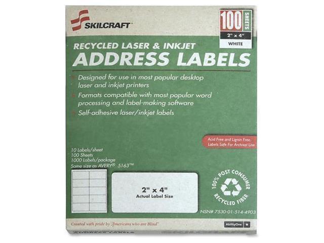 SKILCRAFT Recycled Printer Shipping Labels - Newegg.com