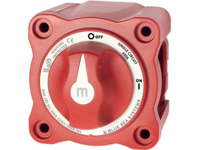 Blue Sea 6006 m-Series (Mini) Battery Switch Single Circuit ON/OFF Red ...