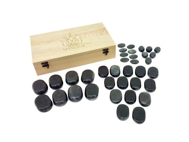 36pc Massage Basalt Stone Set w/Wooden Case - Newegg.com