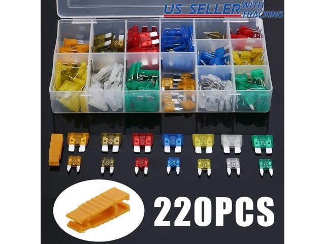 220pc Blade Fuse Assortment Auto Car Truck Motorcycle Fuses Kit ATC ATO ...