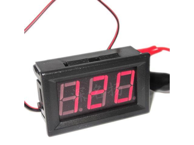 JacobsParts DC 5-120V 2-Wire Voltmeter 3-Digit LED Display Panel Volt Meter Digital Voltage ...