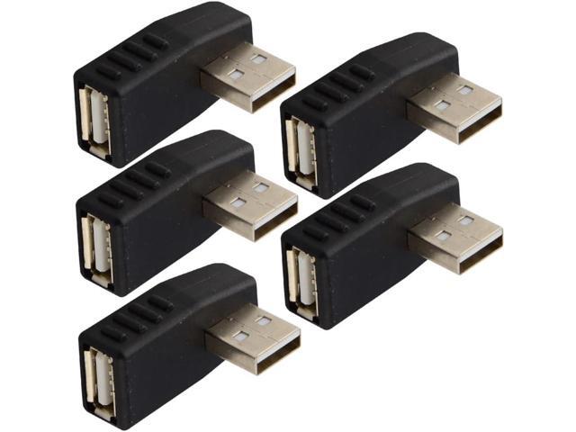 Right Angle USB Male to Left Facing Vertical Female Adapter Coupler ...