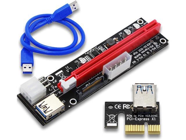 PCI-E 1x to 16x Powered USB3.0 GPU Riser Extender Adapter Card - Newegg.com